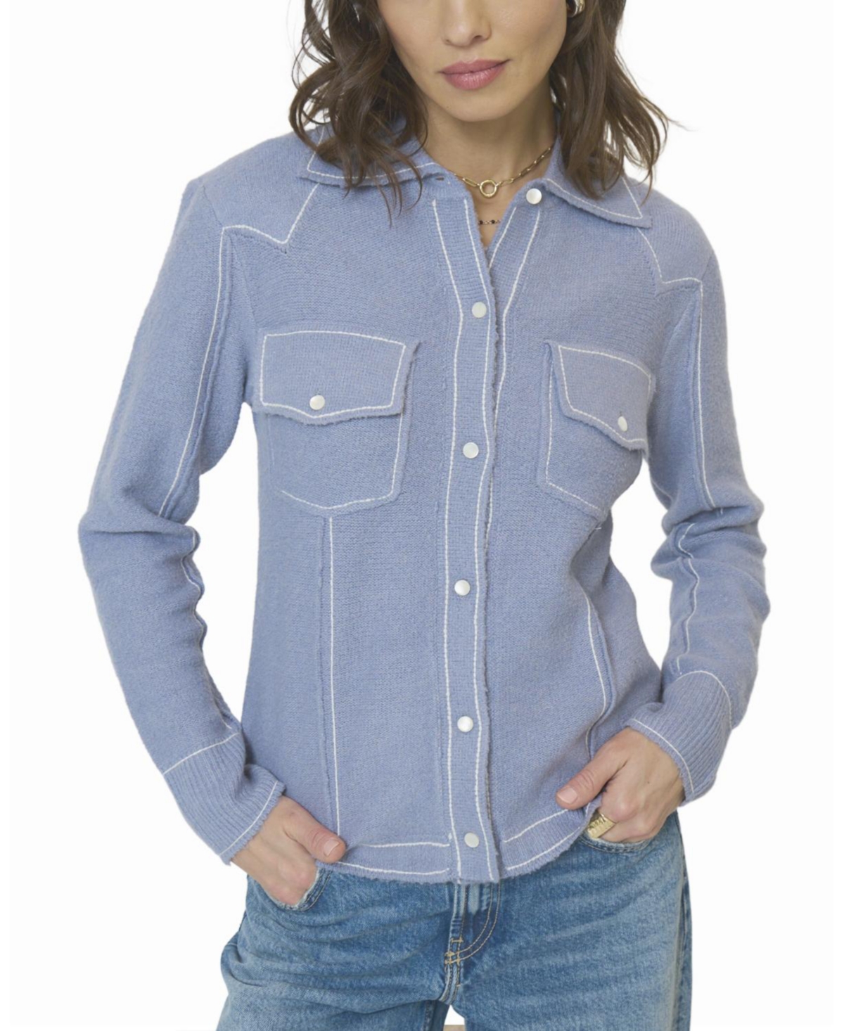 Click here for Central Park West Womens Dash Western Sweater Butt... prices