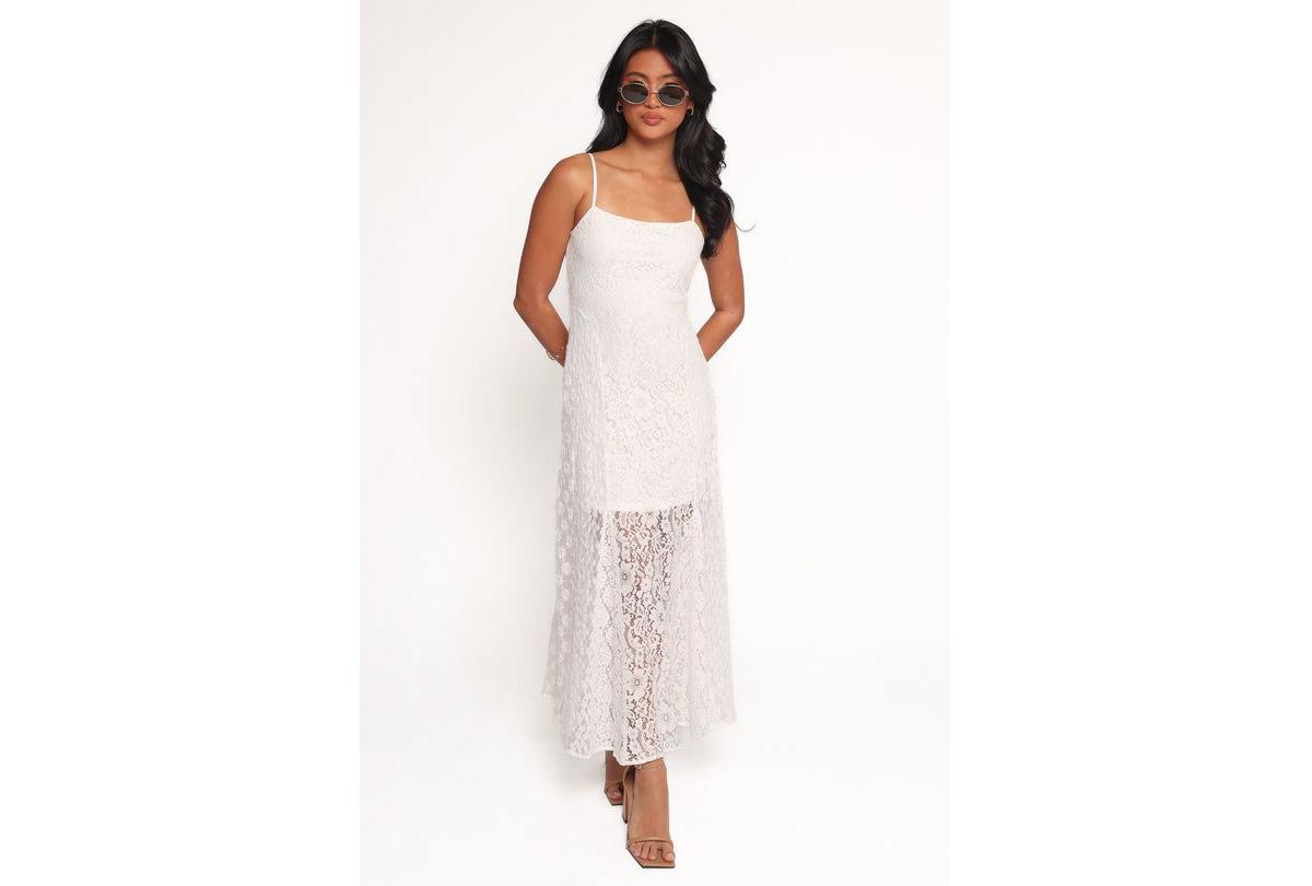 Click here for Petal and Pup Varia Lace Maxi Dress - White prices