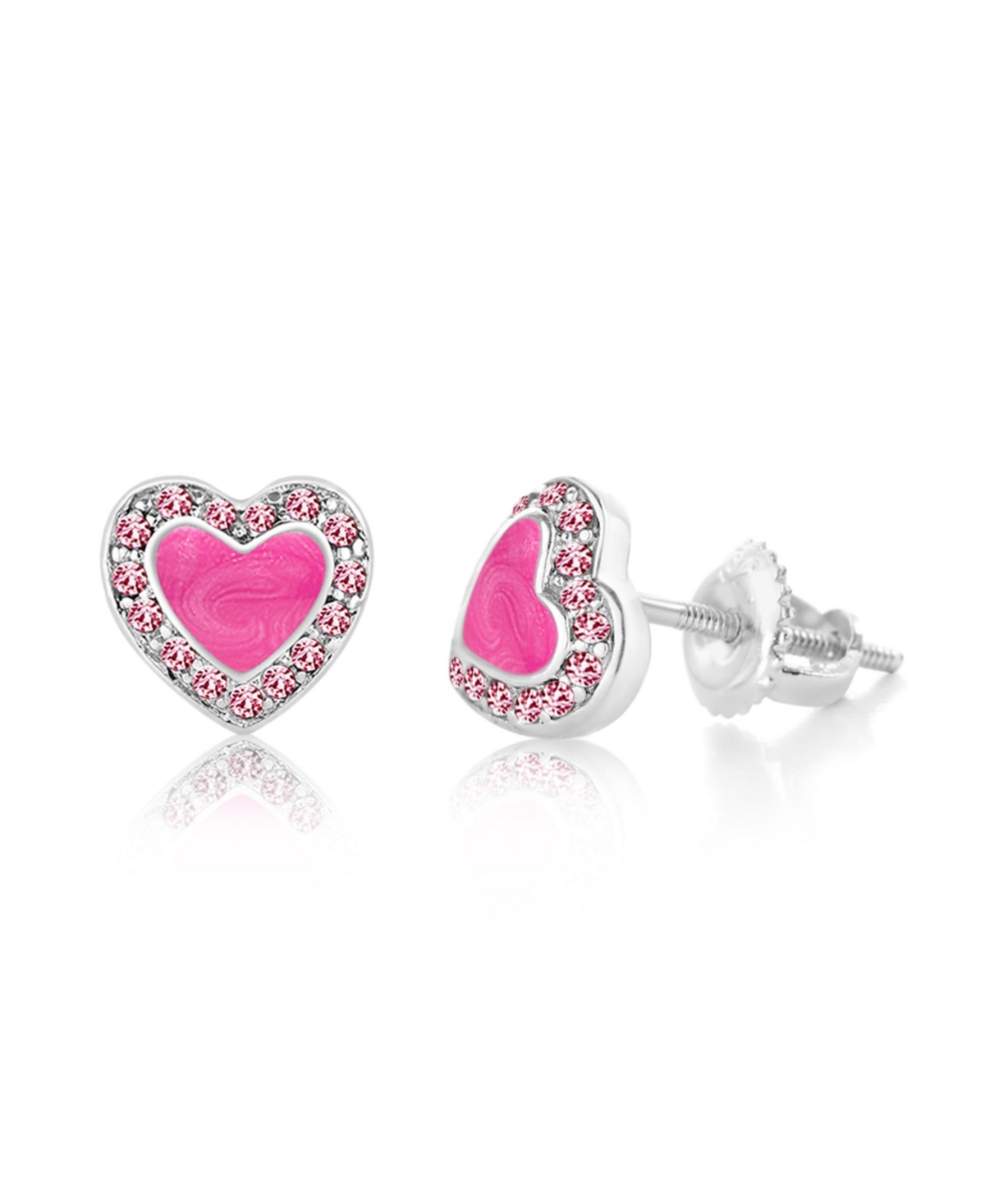 Click here for Chanteur/Girl/Heart Enamel Crystal White Gold Pall... prices
