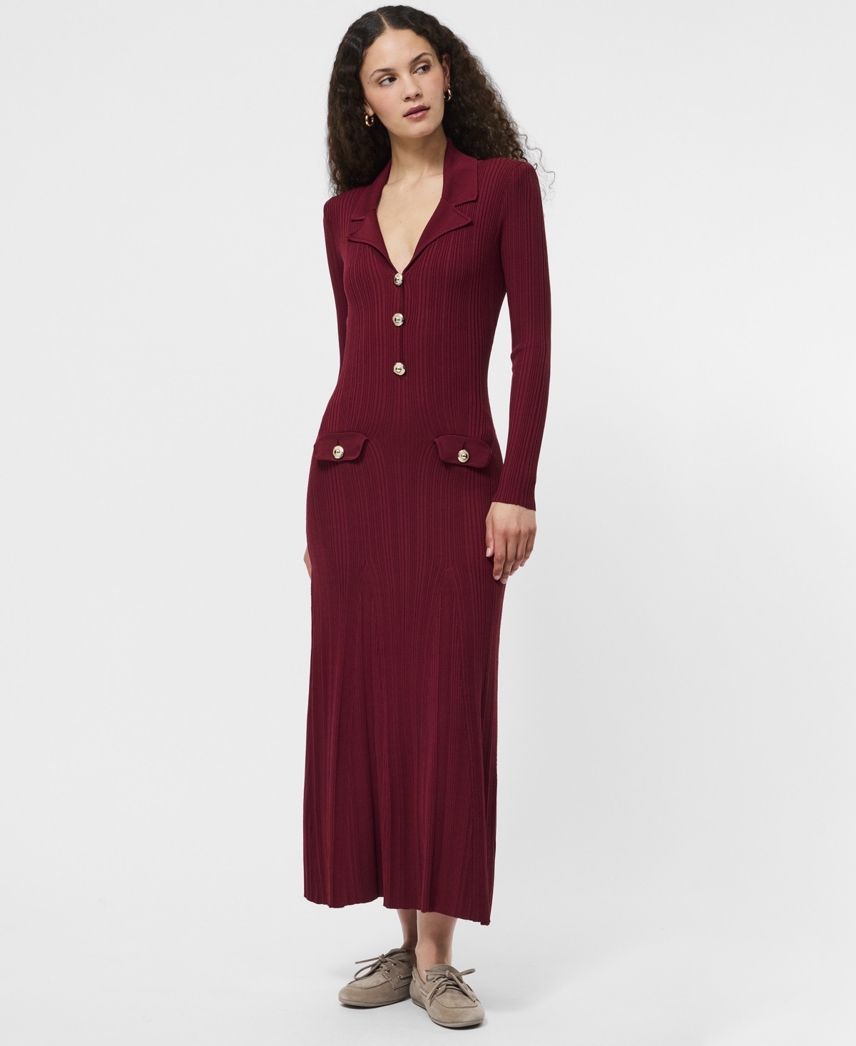 Click here for French Connection Womens Crinkle Knit Midi Dress -... prices