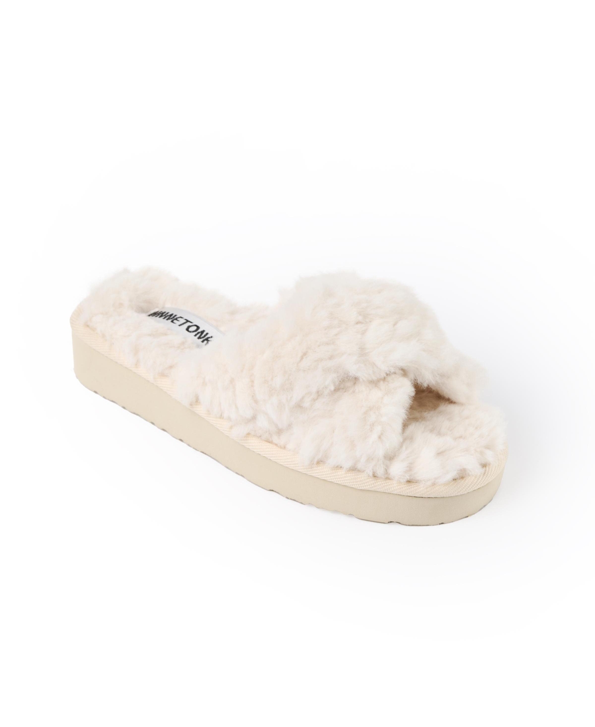 Click here for Minnetonka Womens Teddy Crossband Faux Fur Slipper... prices