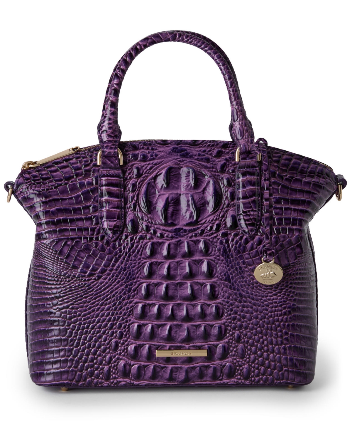 Click here for Brahmin Duxbury Leather Satchel Bag - Heroic Purpl... prices