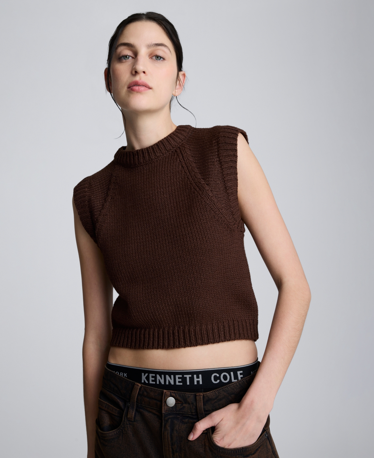Click here for Kenneth Cole Womens Crewneck Sleeveless Sweater Ve... prices