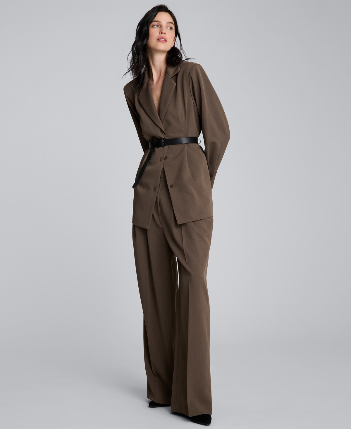 Click here for Kenneth Cole Womens Three-Button Belted Soft Blaze... prices