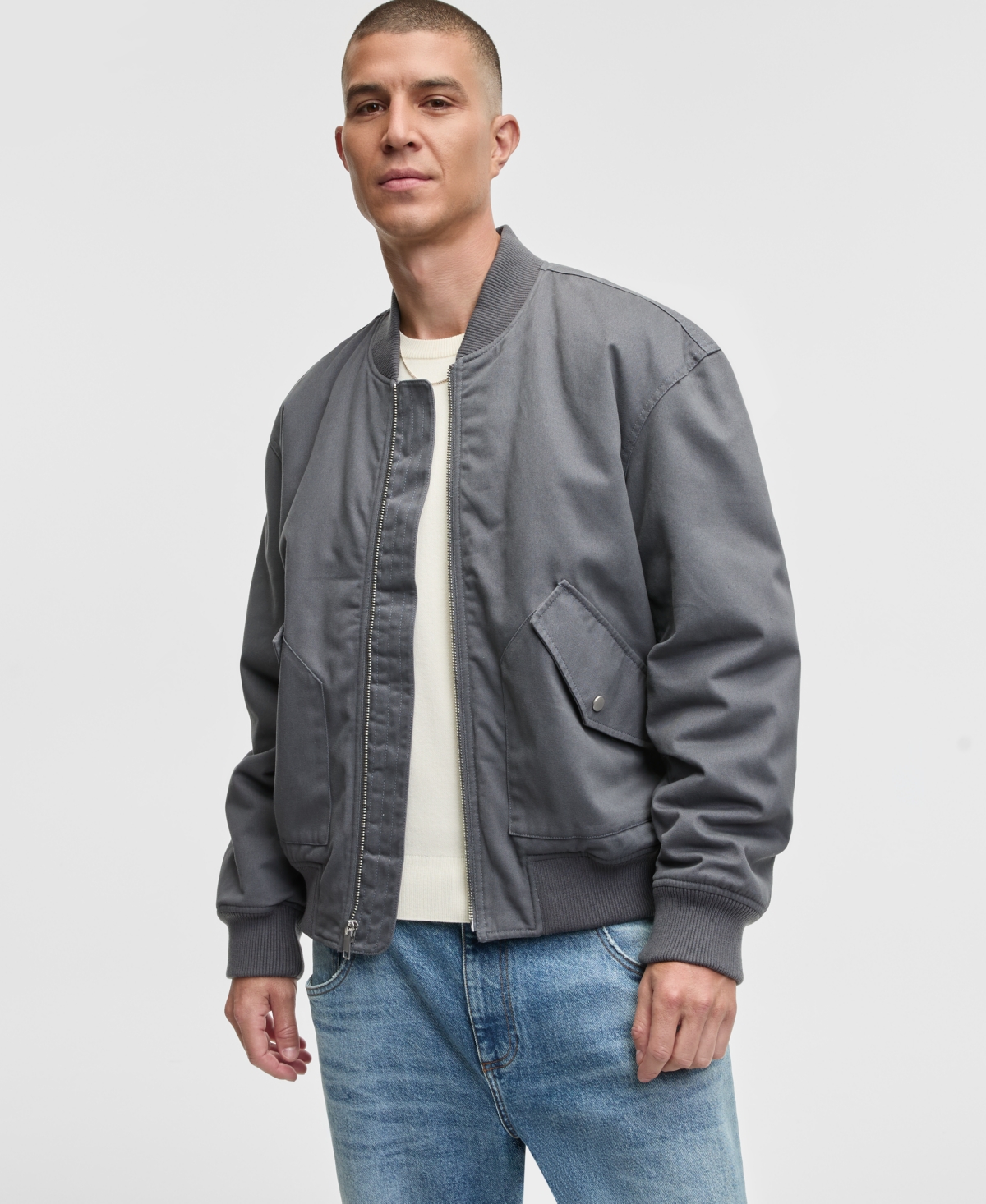 Click here for Mode of One Mens Relaxed-Fit Twill Bomber Jacket... prices