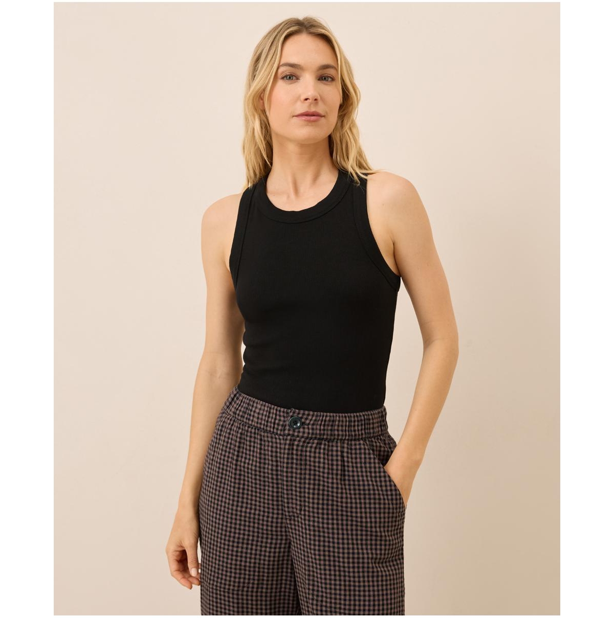 Click here for Pact Womens Perfect Rib Racerback Tank - Black prices