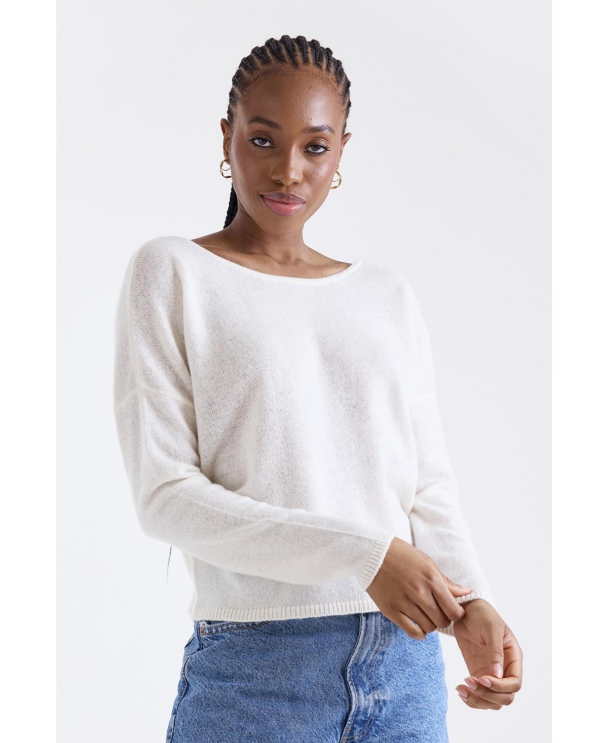 Click here for 1982 Womens Leyla Low Back Cashmere Sweater - Natu... prices