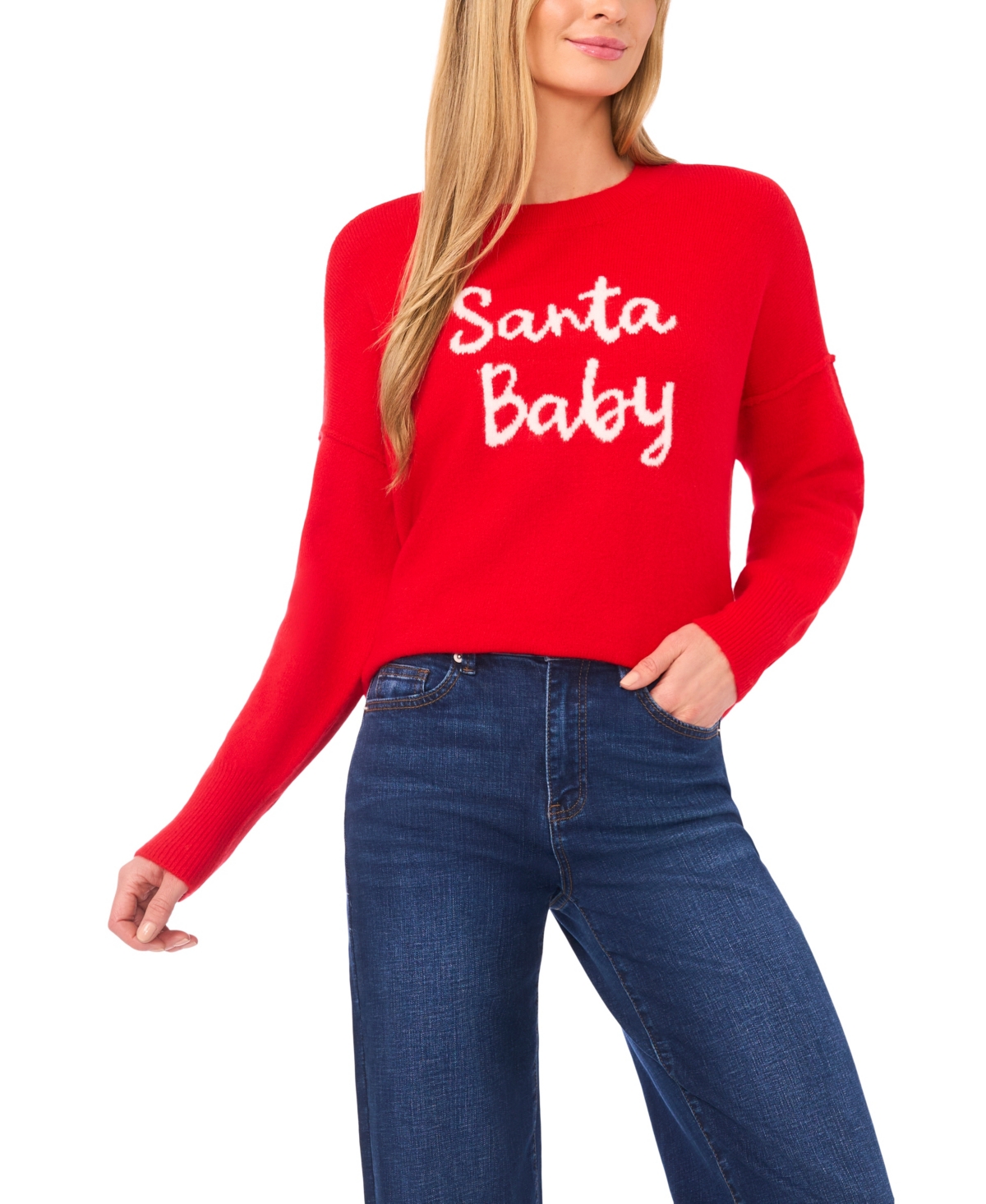 Click here for CeCe Womens Santa Baby Long Sleeve Sweater - Brigh... prices