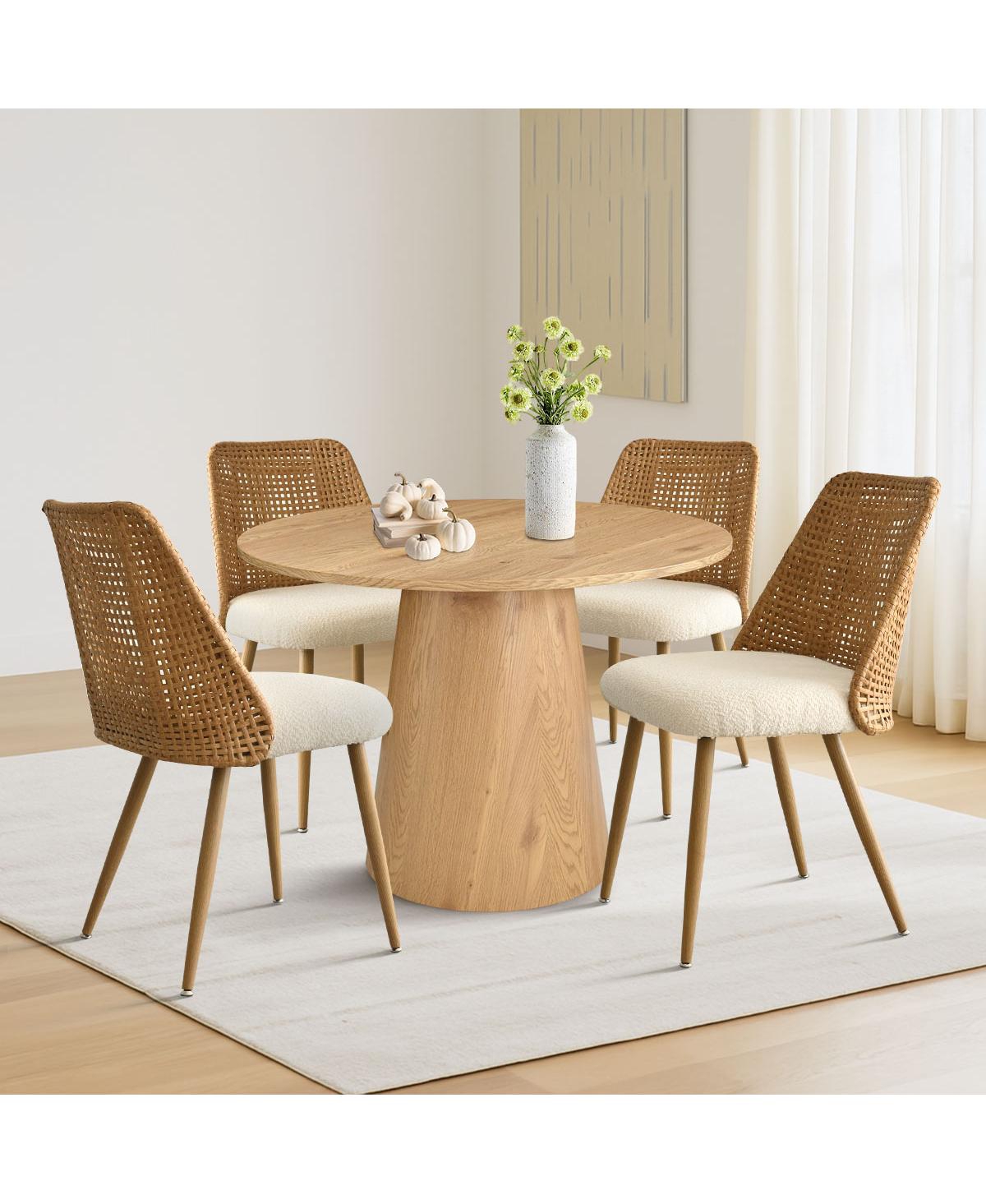 Click here for Maison Boucle 5 Piece 35 Inch Round Dining Set wit... prices