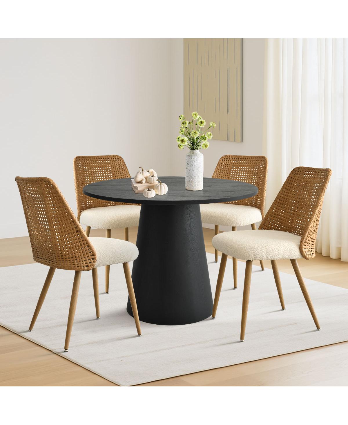 Click here for Maison Boucle 5 Piece 35 Inch Round Dining Set wit... prices
