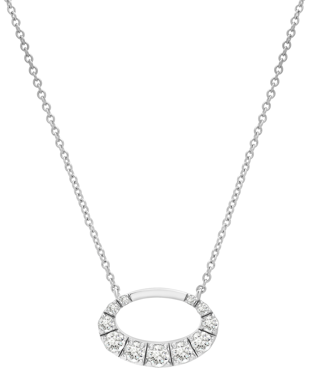 Click here for Diamond Oval Necklace (1/3 ct.t.w.) in 10k White G... prices