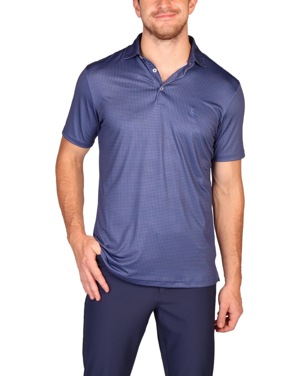 Click here for Tailorbyrd Mini Houndstooth Performance Polo - Ber... prices