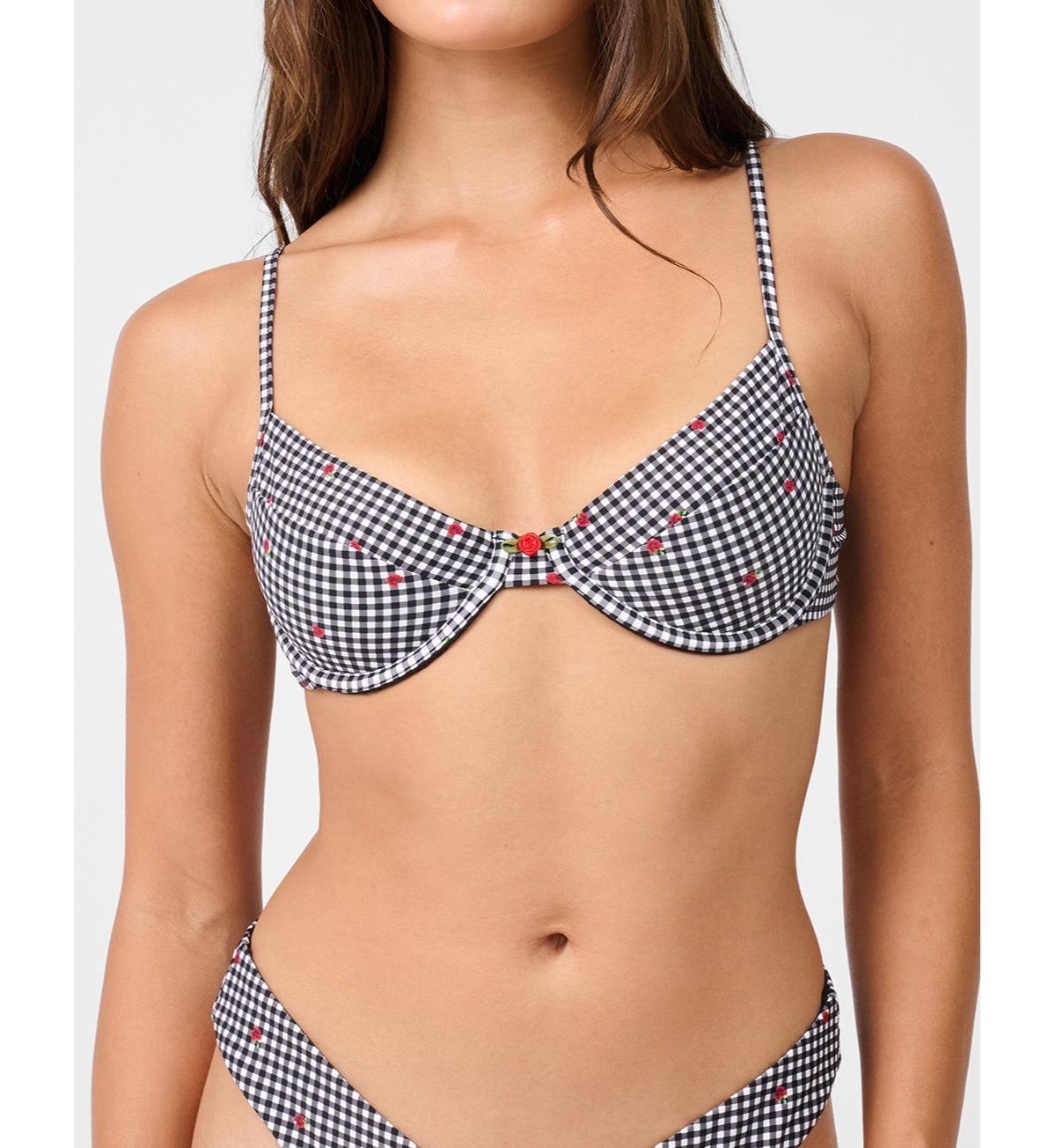 Click here for WeWoreWhat Full Coverage Underwire Bikini Top - Bl... prices