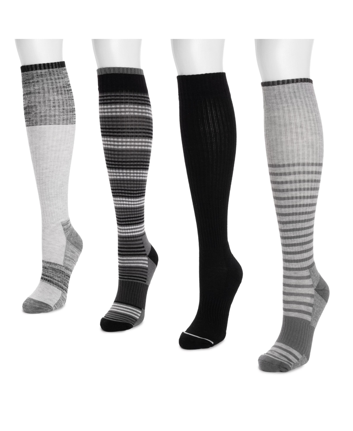 Click here for Muk Luks Womens 4pk Compression Sock-Wide - Ebony/... prices