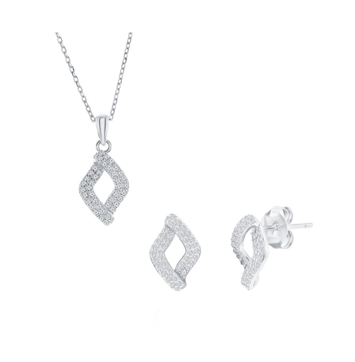 Click here for Simona Sterling Silver  Pave Cz Marquise Necklace... prices