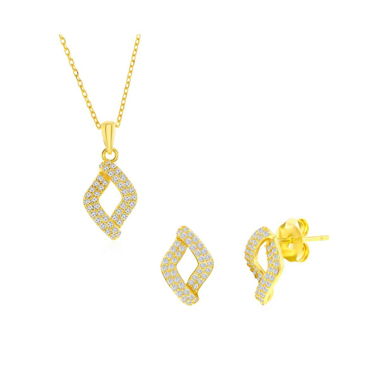 Click here for Simona Sterling Silver  Pave Cz Marquise Necklace... prices