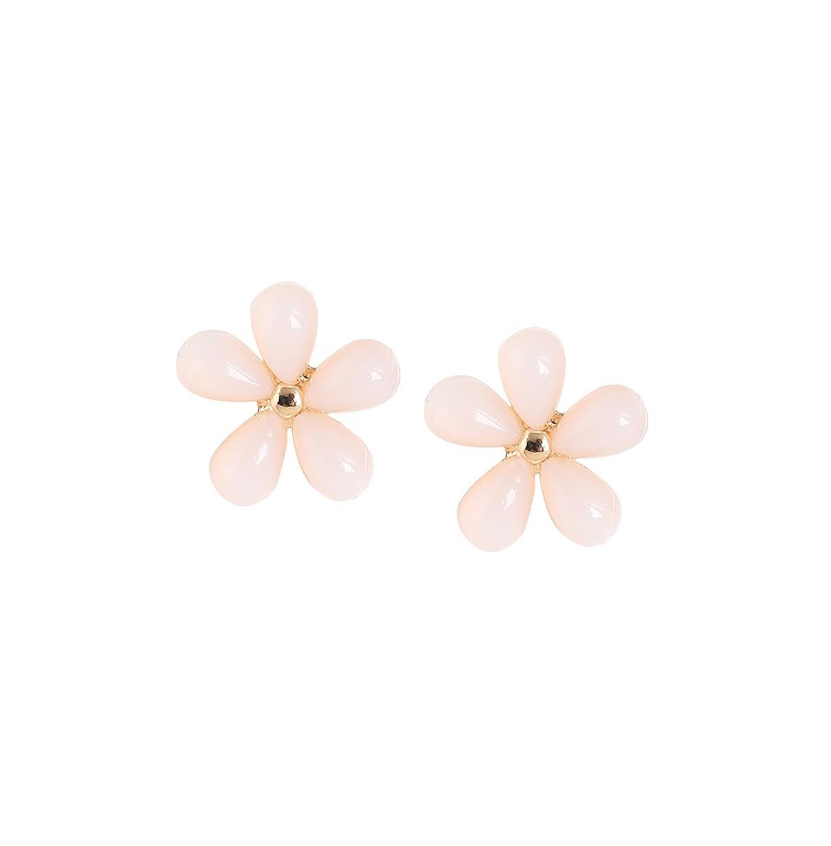 Click here for Sohi Womens Gold Floral Stud Earrings - White prices