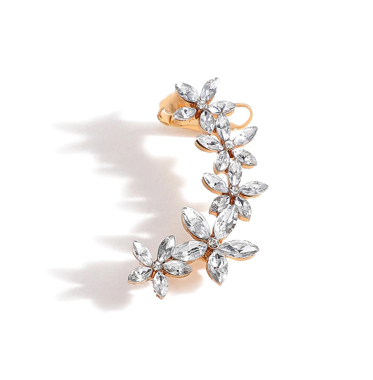 Click here for Sohi Womens Silver Embellished Cluster Earcuff Ear... prices