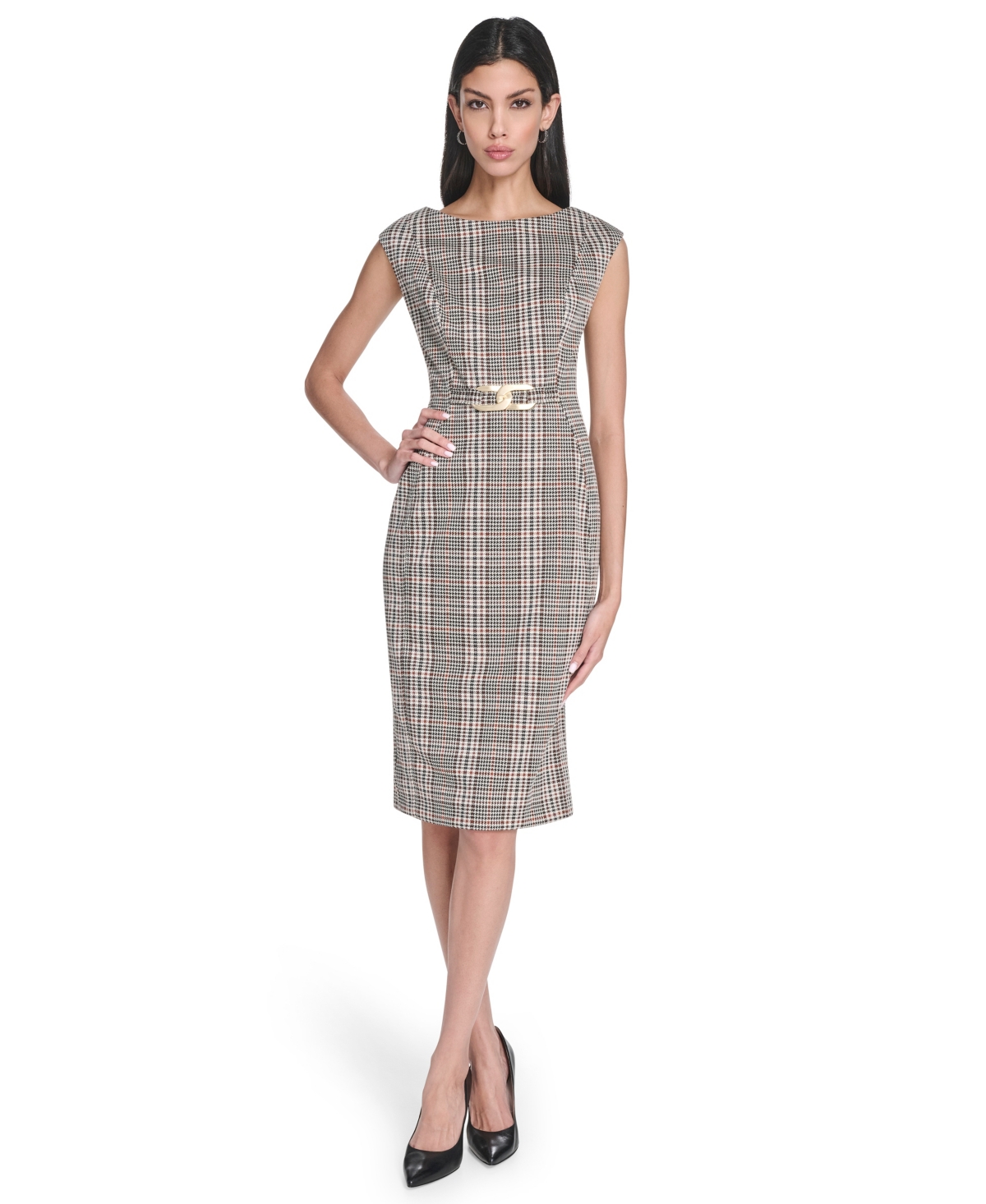 Click here for Calvin Klein Womens Menswear Sheath Short Dress -... prices