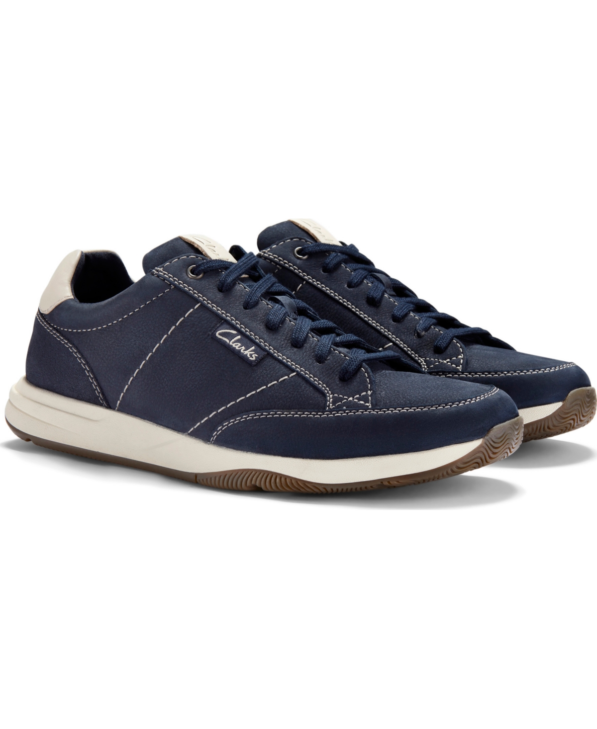 Click here for Clarks Mens Townview Casual Lace Up Sneakers - Nav... prices