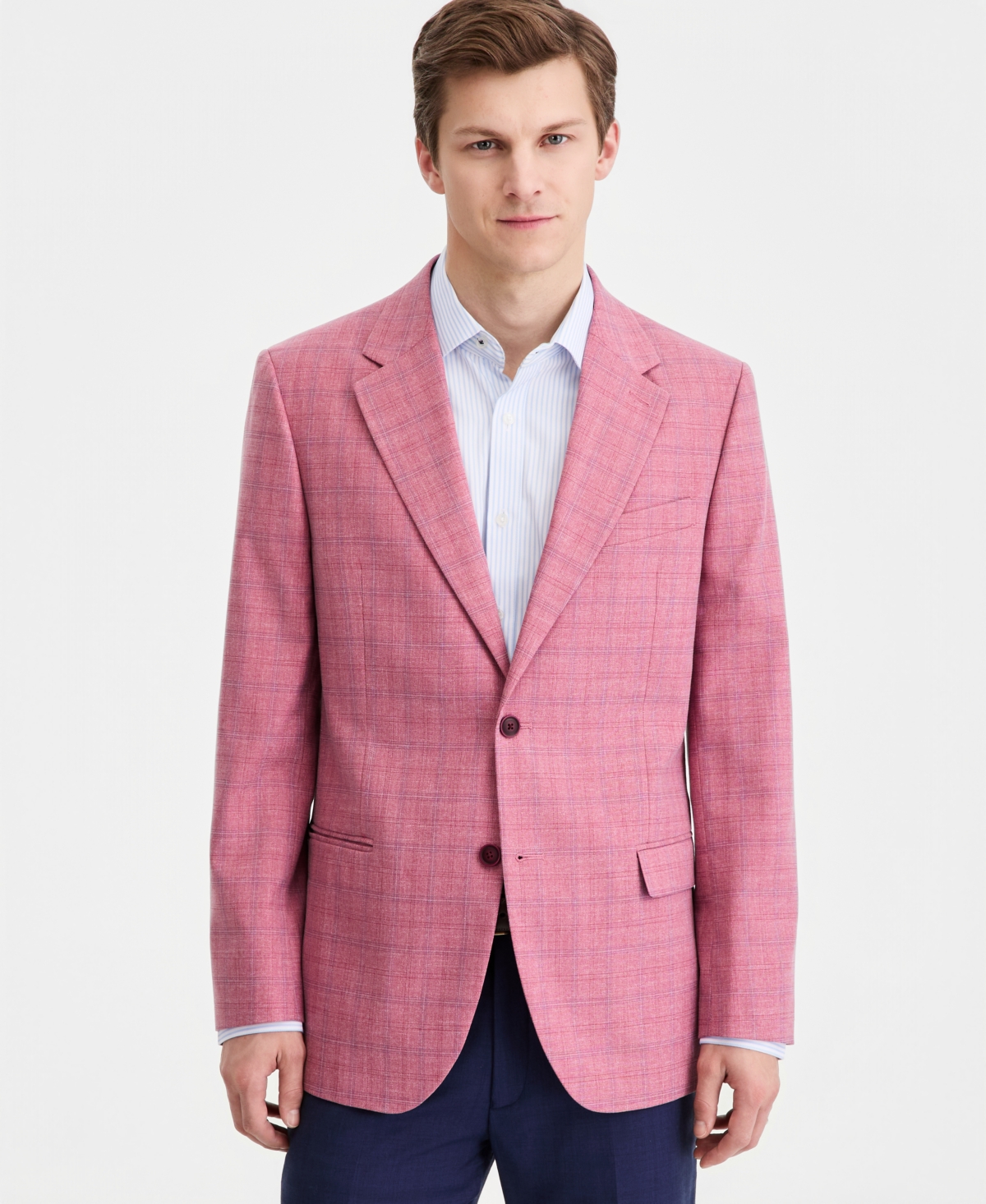 Click here for Nautica Mens Modern-Fit Plaid Blazer - Pink prices
