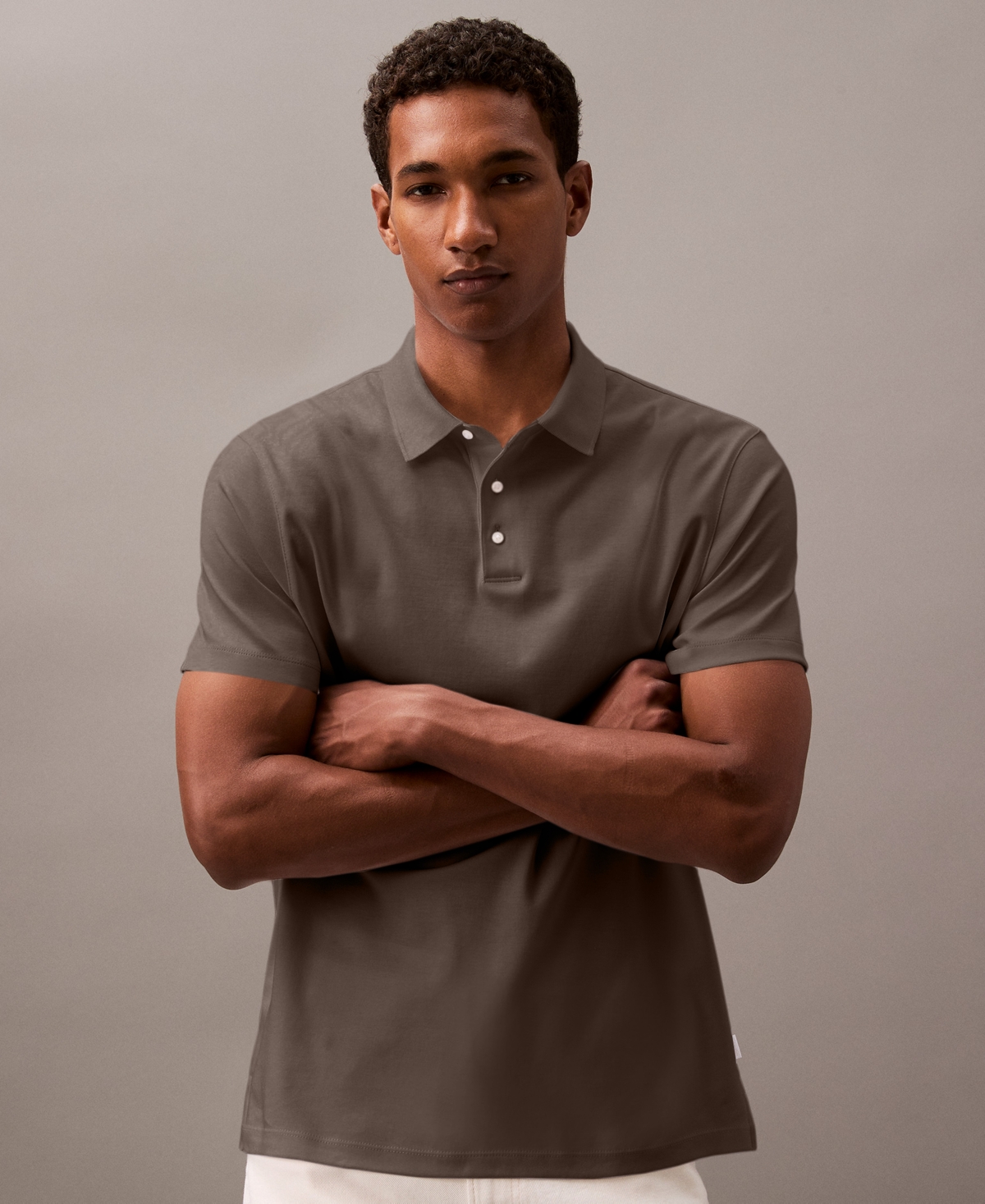 Calvin Klein Mens Short Sleeve Supima Cotton Polo Shirt - Morel