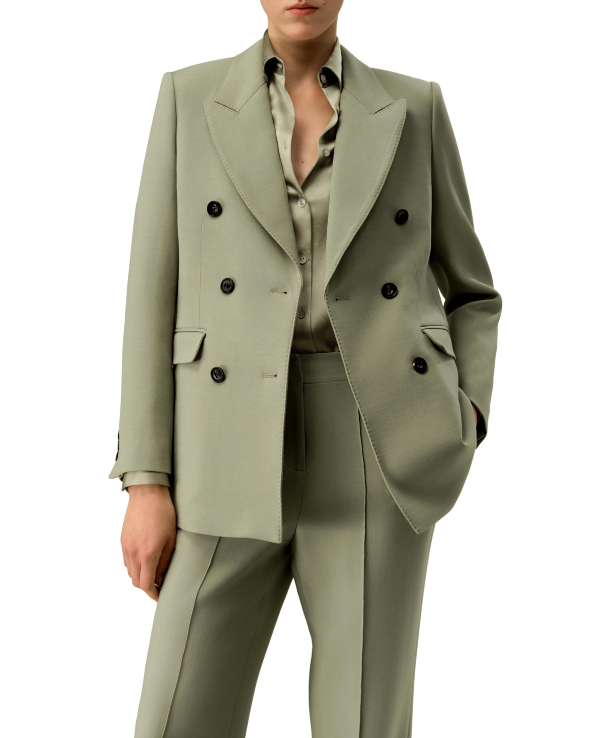 Click here for Lilysilk Womens Double Breasted Lapel Blazer - Lau... prices