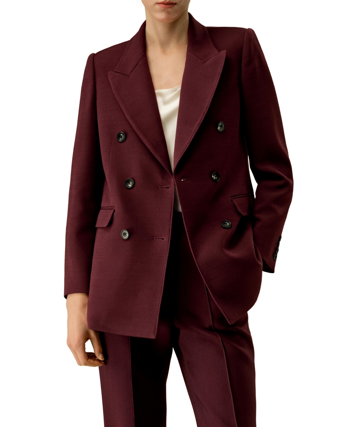 Click here for Lilysilk Womens Double Breasted Lapel Blazer - Pin... prices