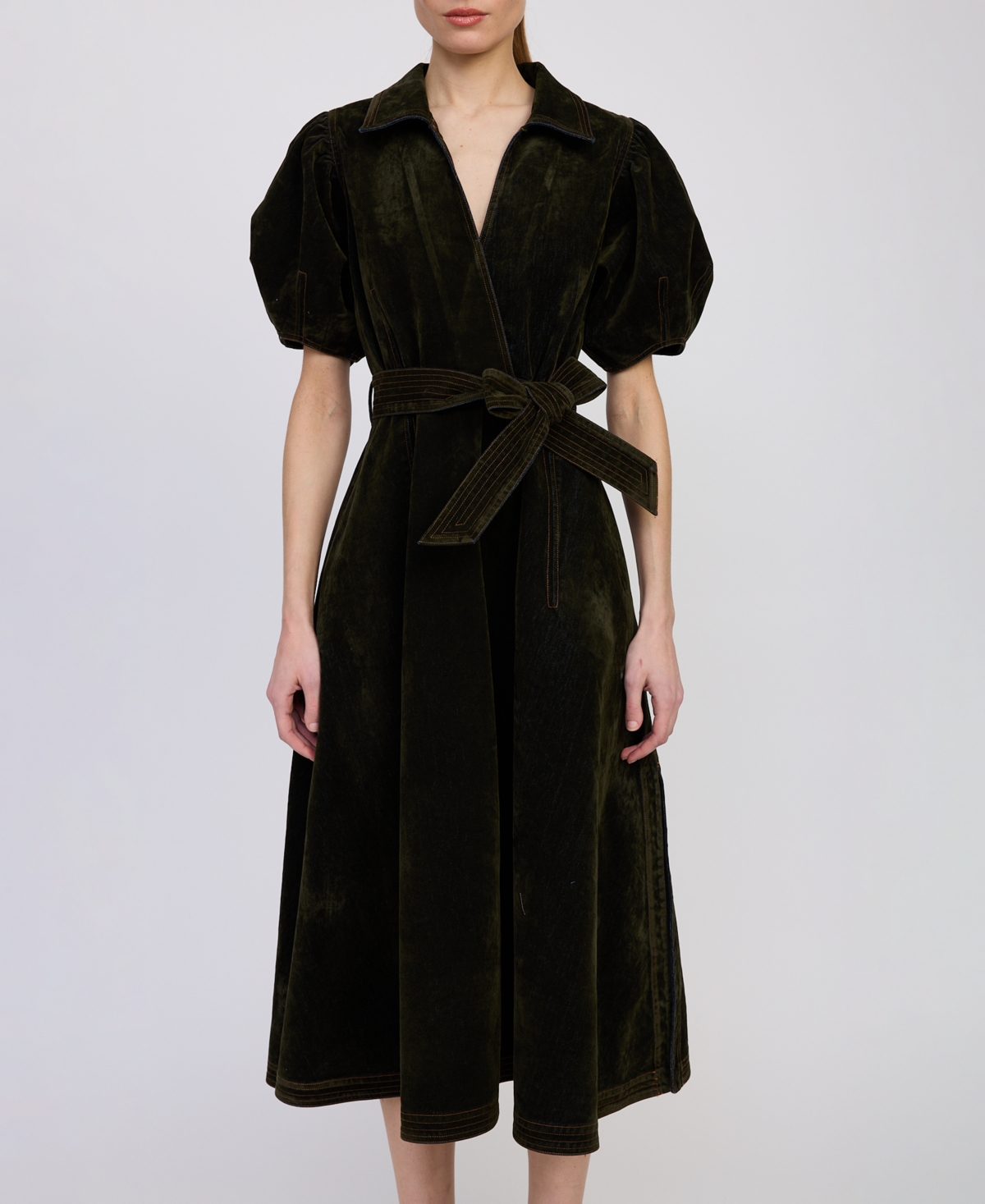 Click here for En Saison Womens Julien Midi Dress - Olive prices