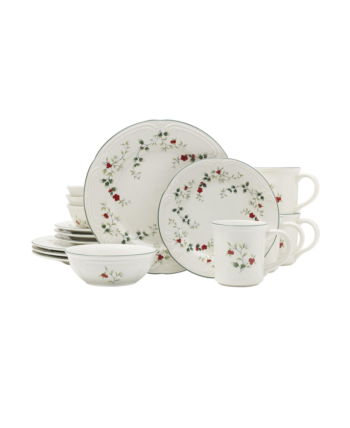 Click here for Winterberry Holiday 16 Pc. Dinnerware Set  Service... prices