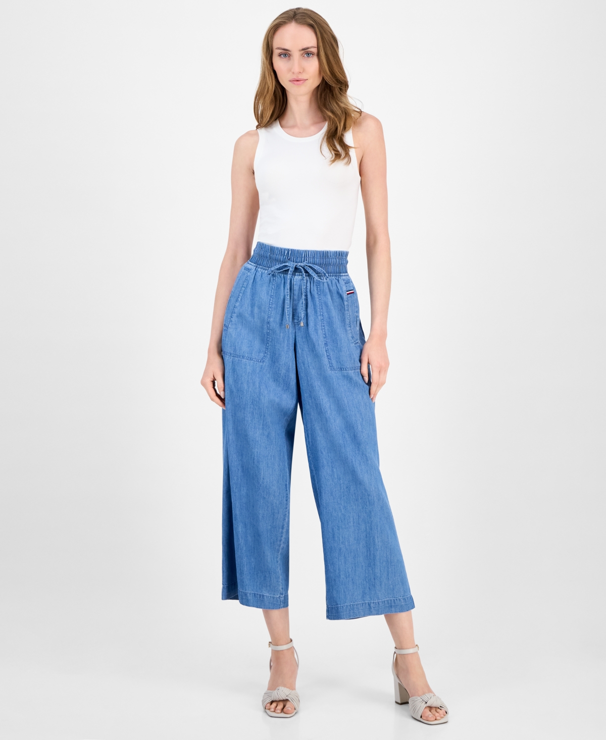 Click here for Tommy Hilfiger Womens Chambray Drawstring-Waist Pa... prices