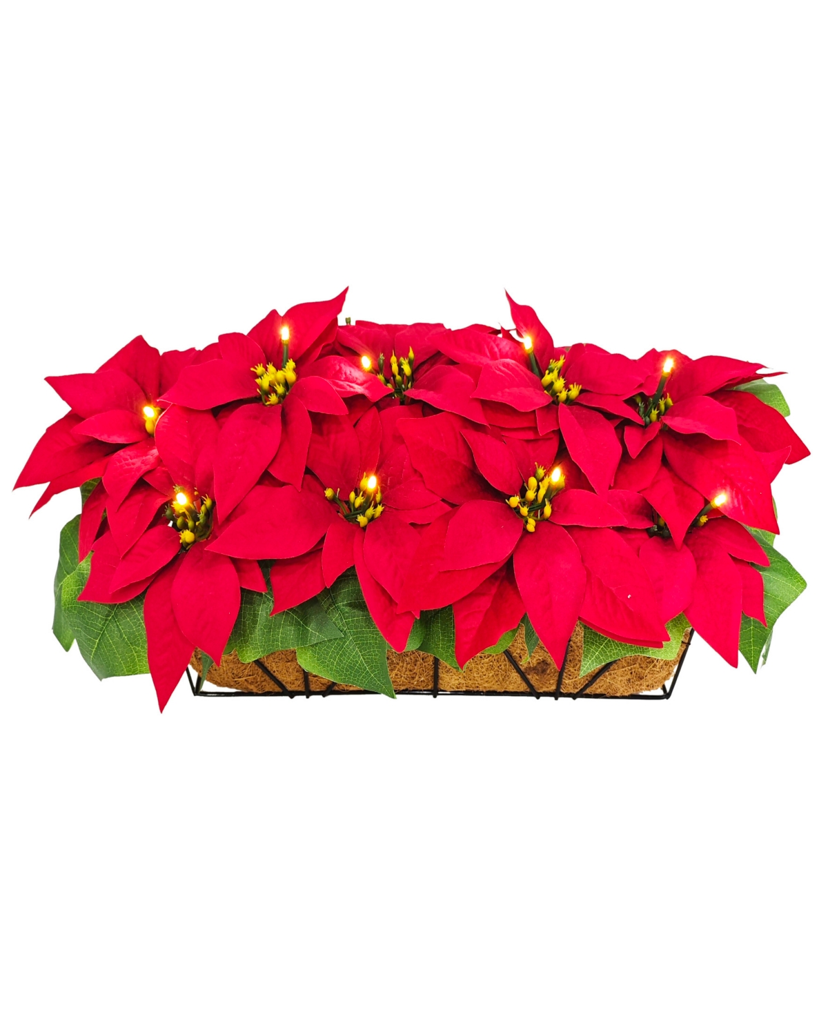 Click here for Puleo 24 Pre-Lit Artificial Red Poinsettia Window... prices