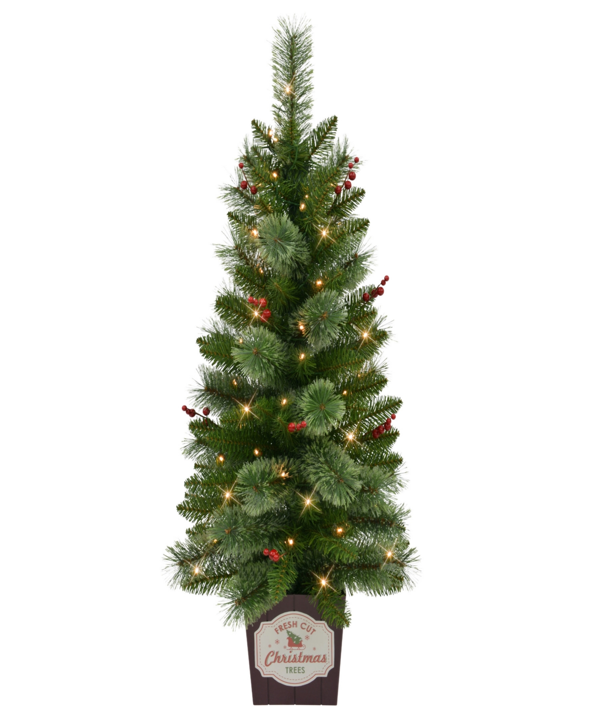 Click here for Puleo 3.5 Artificial Cashmere Pre-Lit Potted Chris... prices