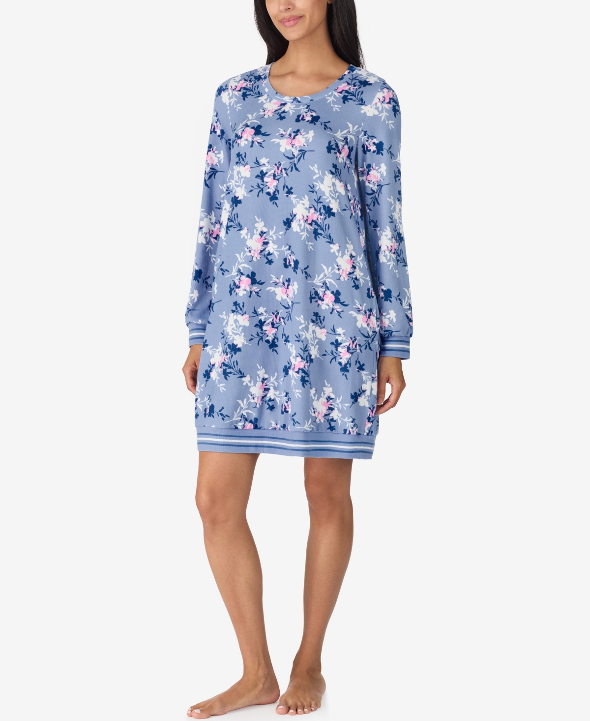 Click here for Ellen Tracy Womens Long Sleeve Sleepshirt - Blue prices