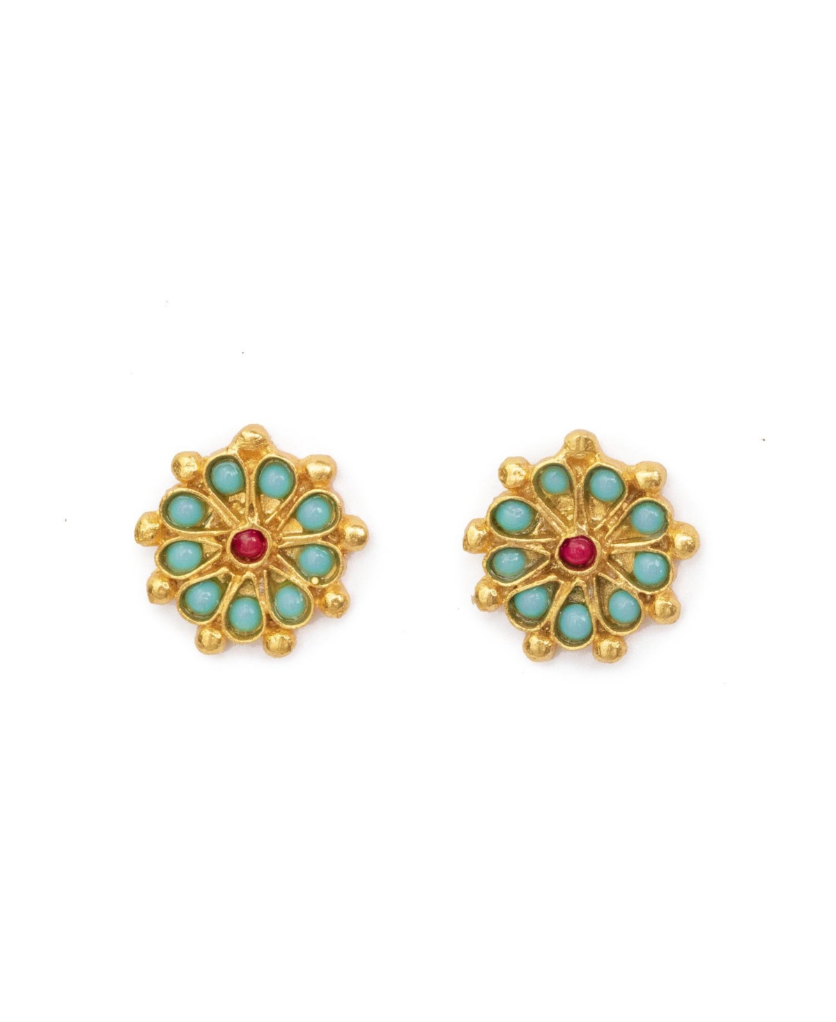 Click here for Ottoman Hands Agate Beaded Stud Earrings - Gold prices