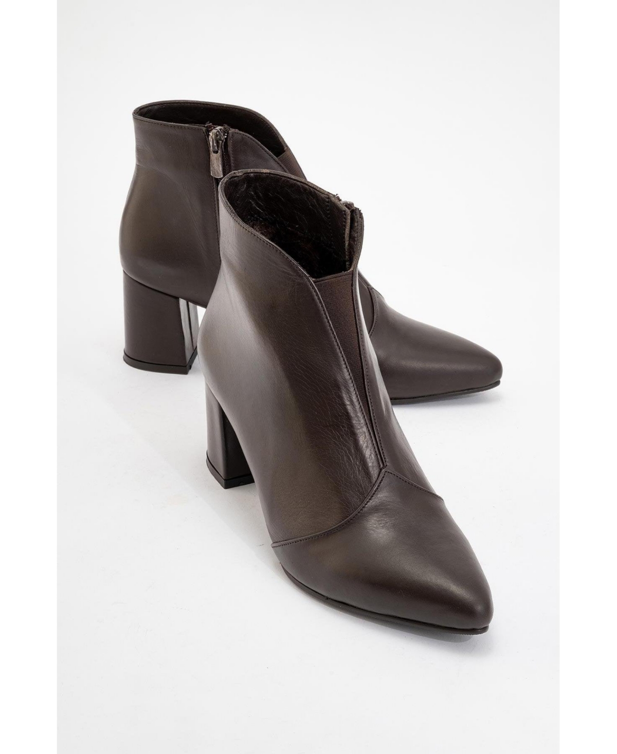 Click here for Forever & Always Shoes Finda Leather Block Heel Bo... prices