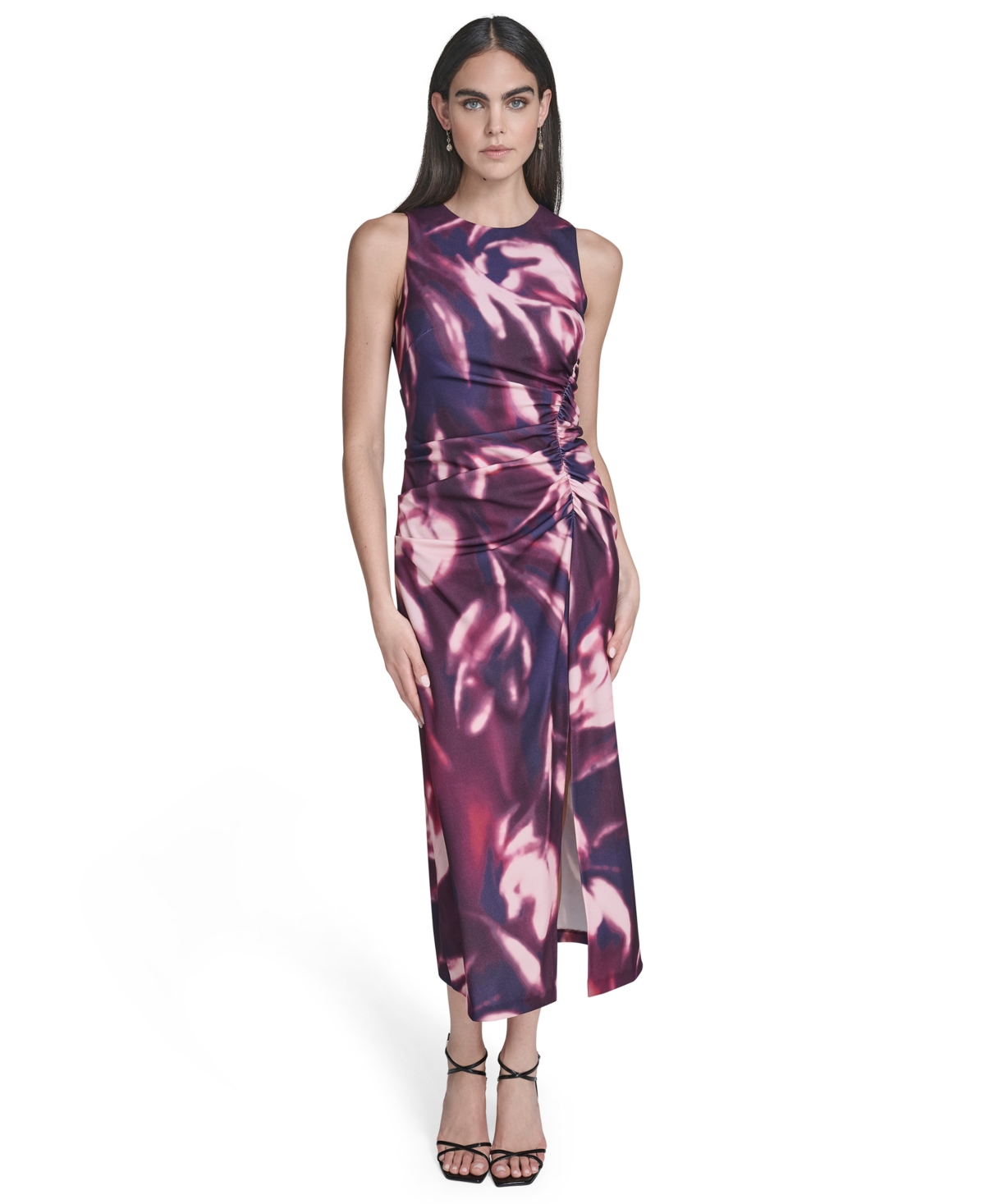 Click here for Vince Camuto Petite Printed Sleeveless Midi Dress... prices