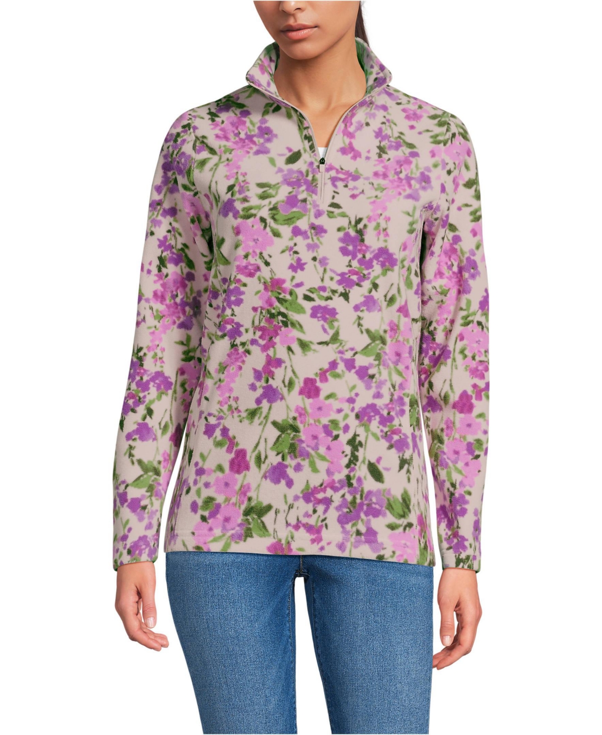 Click here for Lands End Womens Anyweather Fleece Quarter Zip Pul... prices