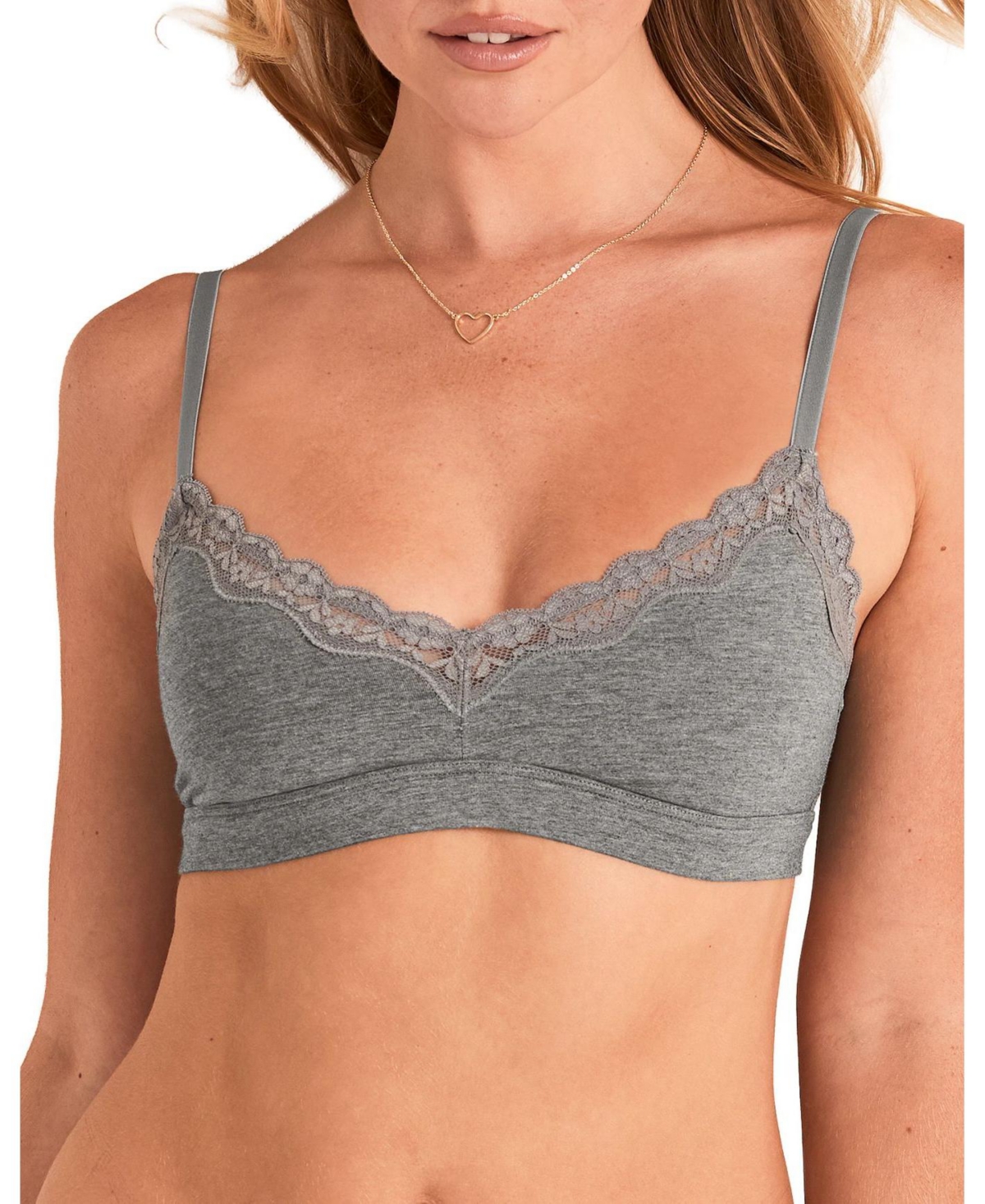 Click here for Adore Me Womens Jersey Unlined Bralette Bra - Grey prices