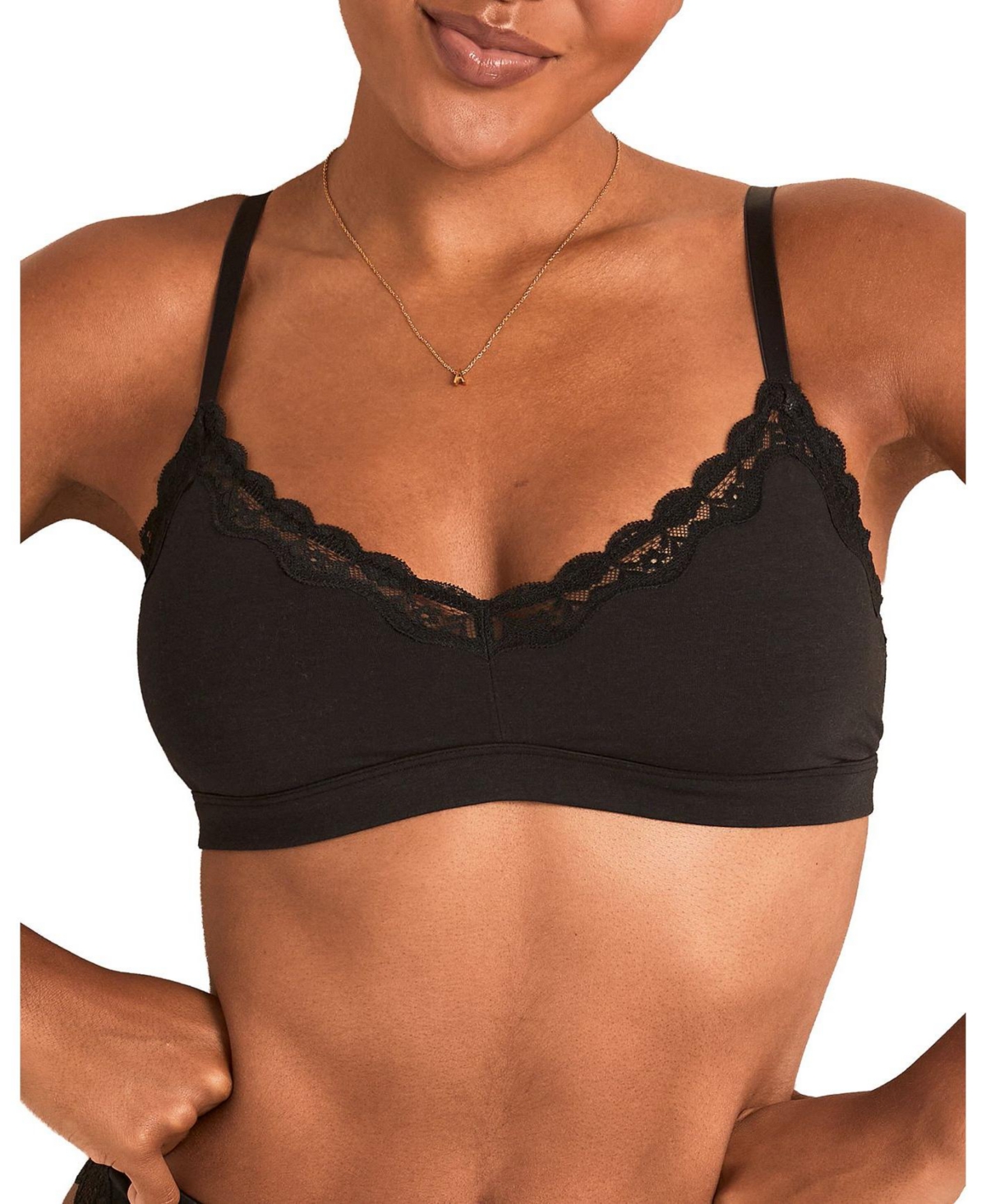 Click here for Adore Me Womens Jersey Unlined Bralette Bra - Blac... prices