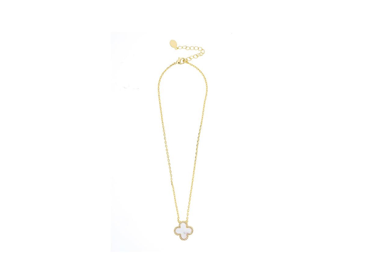 Click here for Mother of Pearl Flower Solitaire Pendant with Cz S... prices