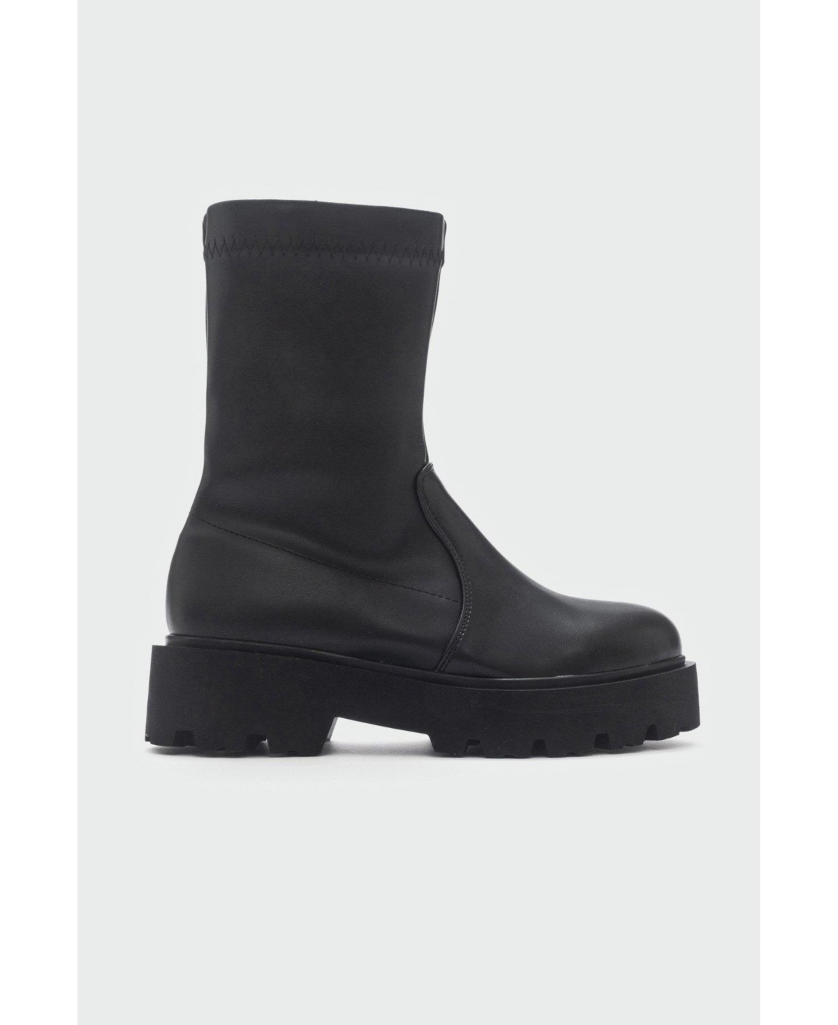 Click here for Prologue Shoes Rush Bootie (Women) - Black faux le... prices