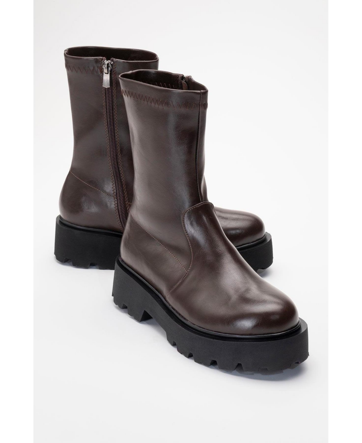 Click here for Prologue Shoes Rush Bootie (Women) - Brown faux le... prices