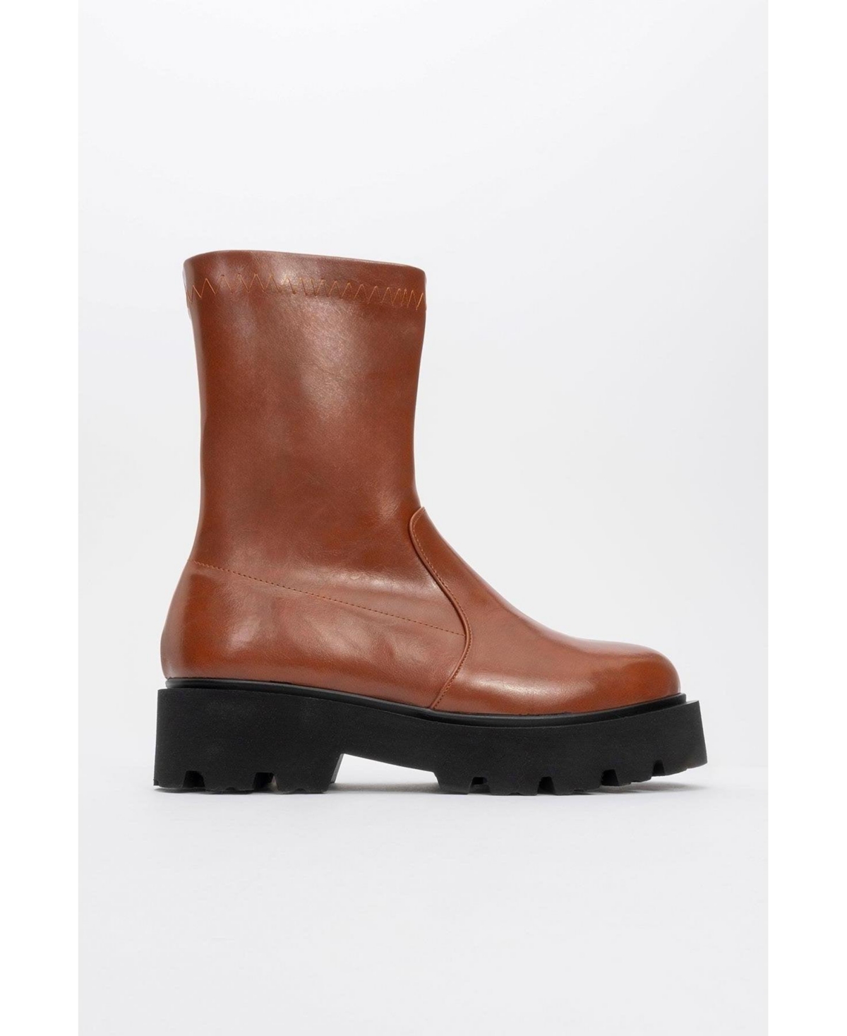 Click here for Prologue Shoes Rush Bootie (Women) - Cognac faux l... prices