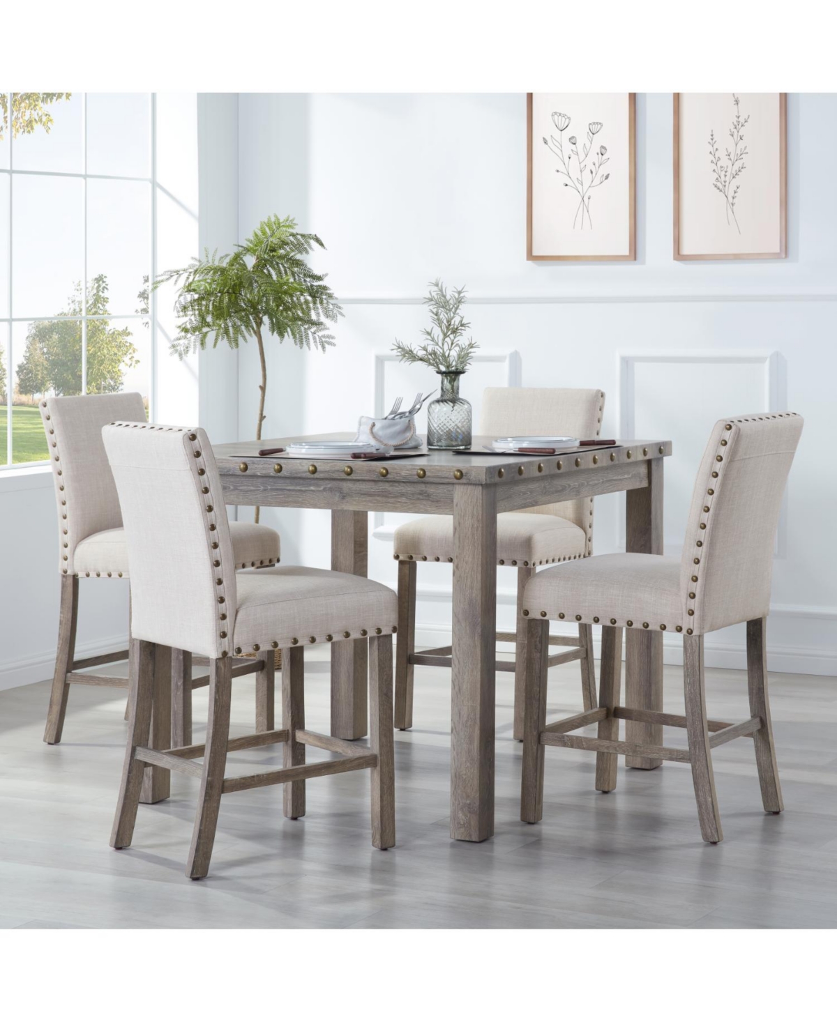 Click here for Rustic Counter Height Dining Table Set for 4  Farm... prices