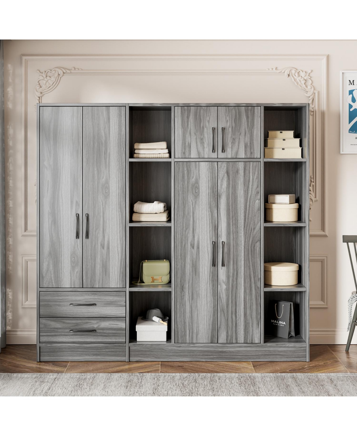 Click here for Streamdale 6-Door Wardrobe with shelves and drawer... prices