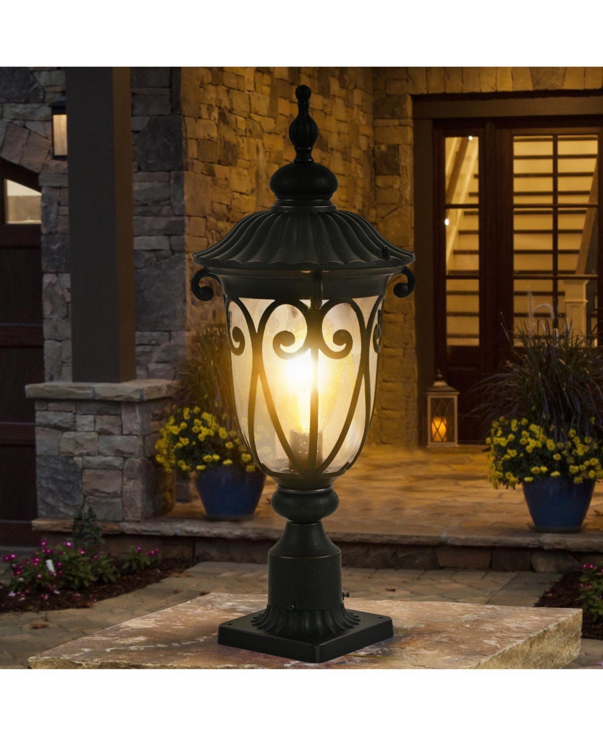 Click here for Streamdale Vintage Black Outdoor Post Lantern - Al... prices