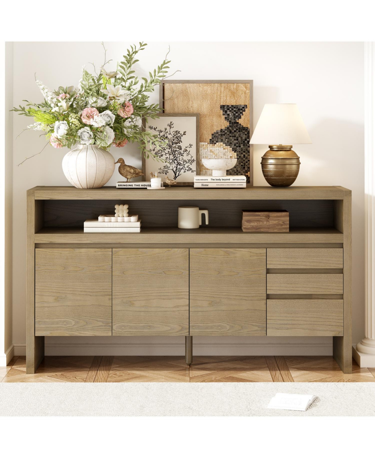 Click here for Streamdale Furniture 60" Modern Ash Veneer 3-... prices