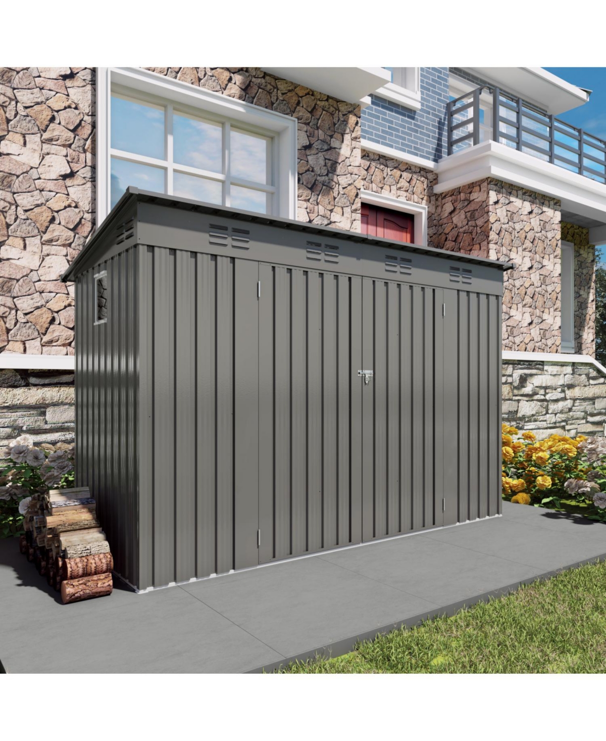 Click here for Streamdale 4x9 Ft Outdoor Metal Garden Storage She... prices
