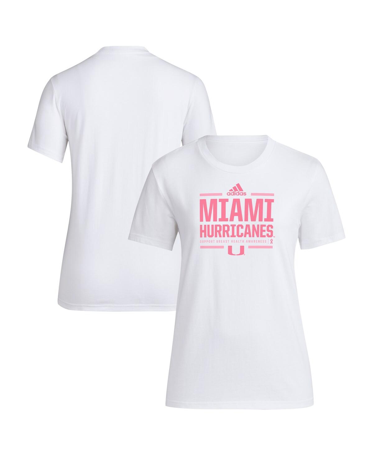 Click here for Adidas Womens White Miami Hurricanes 2024 Breast C... prices